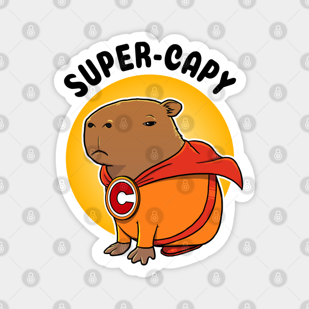 Super-Capy Capybara Superhero - Capybara - Magnet | TeePublic