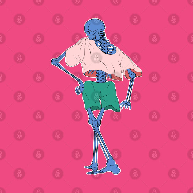 Blue Skeleton Pose Walking Sassy Skeleton - Sassy Skeleton - T-Shirt ...