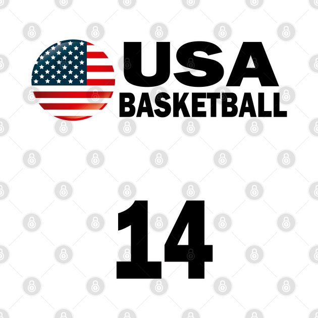 USA Basketball Number 14 T-shirt Design - Basketball - T-Shirt | TeePublic