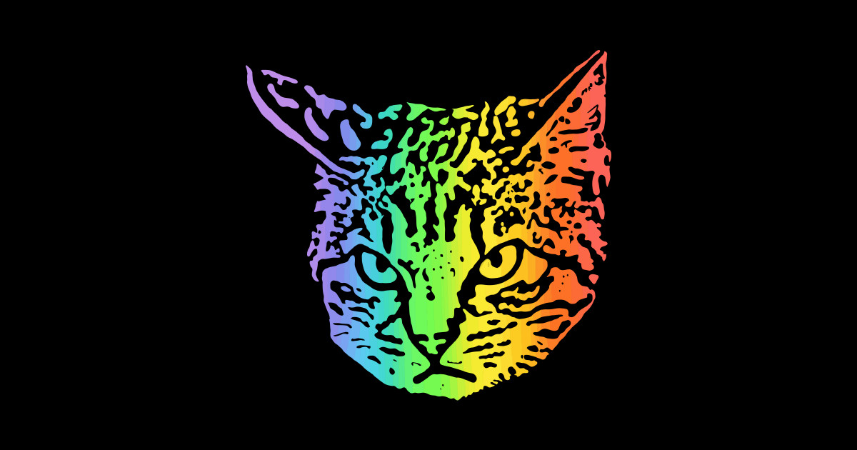 Rainbow Angry Cat - Angry Cat - Posters and Art Prints | TeePublic