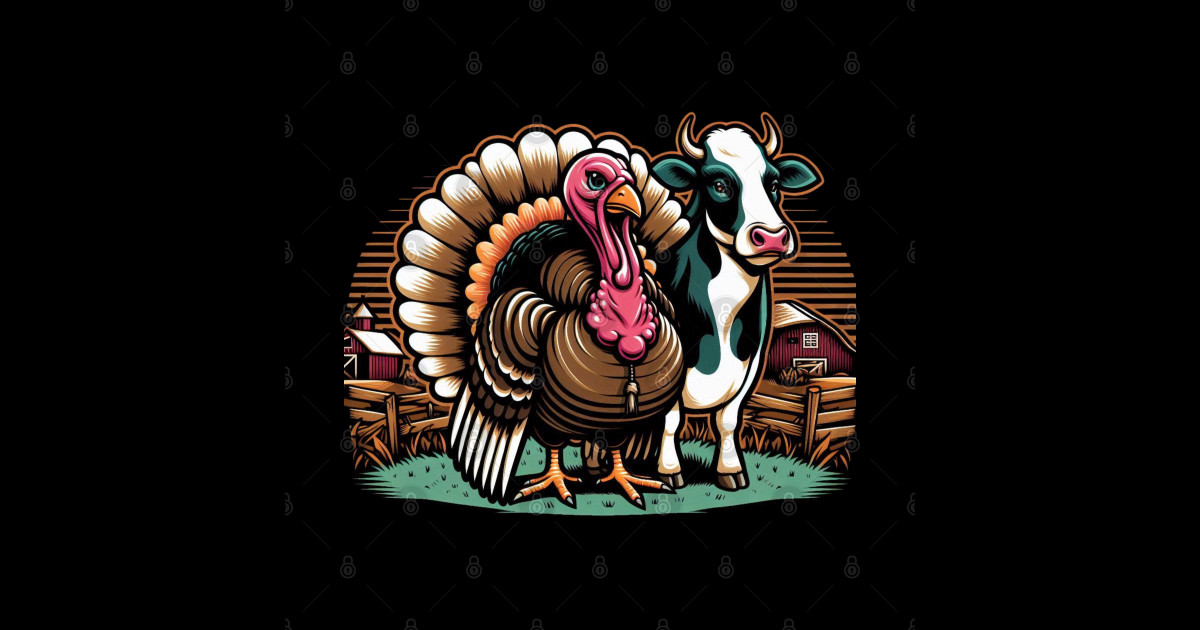 Family Farm Fun: Thanksgiving Cow and Turkey - Thanksgiving Farmyard ...