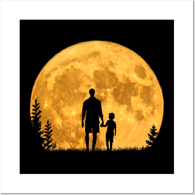 Moon dad father and son at full moon night - Father And Son Best ...
