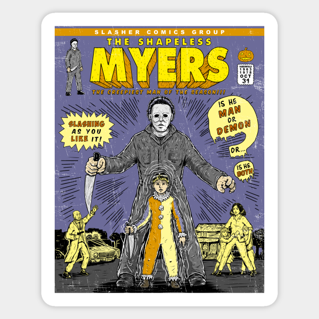SLASHER COMICS-MYERS - Halloween - Sticker | TeePublic