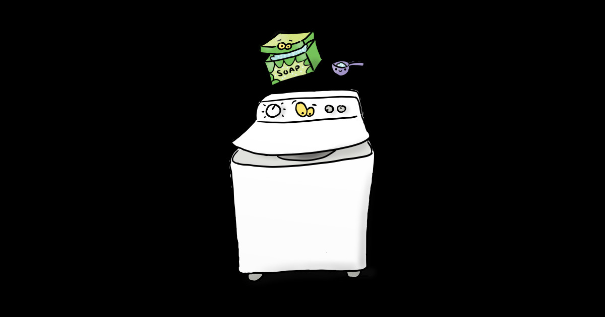 Cute funny washing machine laundry cartoon illustration - Laundry ...