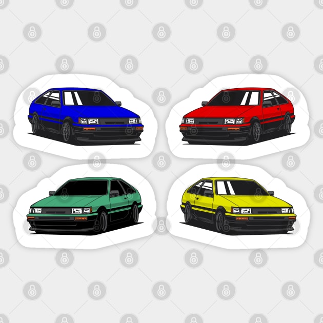 Toyota AE86 - X4 Car - Toyota Ae86 - Sticker | TeePublic
