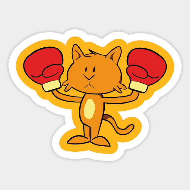Boxing Kitty - Cute Cats - Sticker | TeePublic