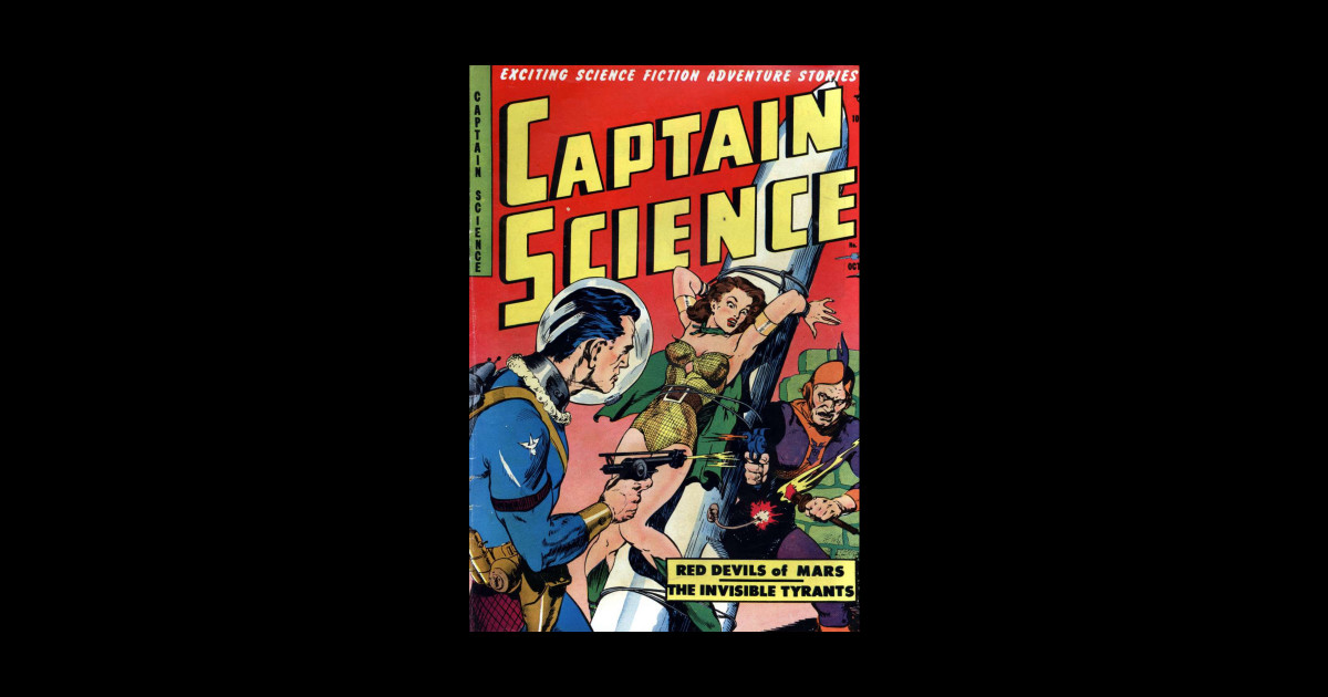 Captain Science Rocket Comic Cover - Comics - Sticker | TeePublic