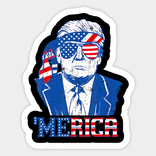 'Merica Trump Happy 4Th Of July Trump American Flag - Merica Trump ...