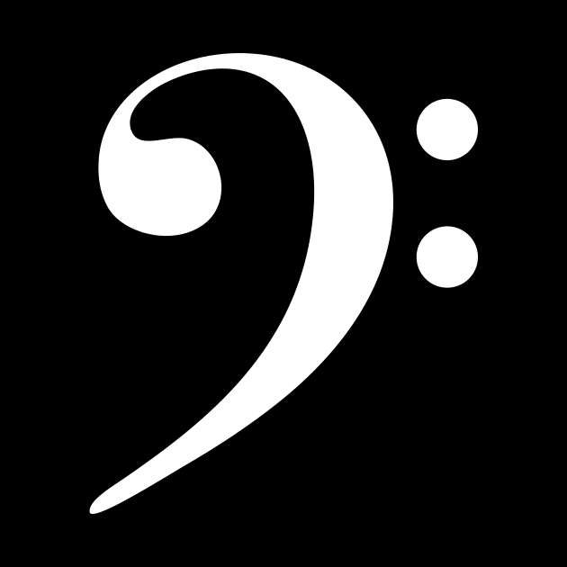 Bass Clef White - Bass Clef - Pin | TeePublic