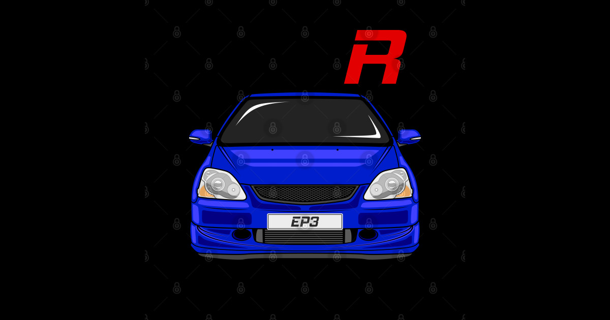 Civic EP3 Type R Blue - Civic Ep3 - Sticker | TeePublic