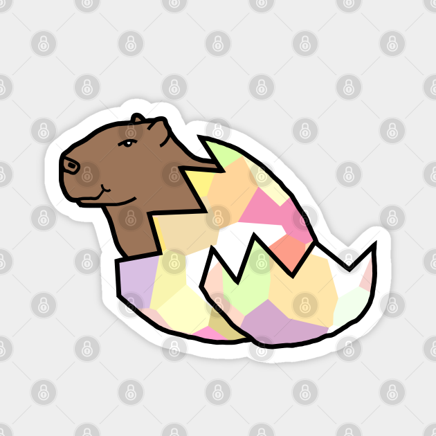 Cute Capybara Hatching from Easter Egg - Capybara - Magnet | TeePublic