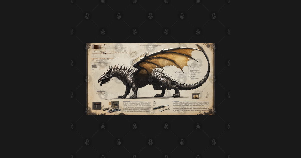 Black Dragon Creature SCP Infographic Notes Bestiary DnD - Dragons - T ...