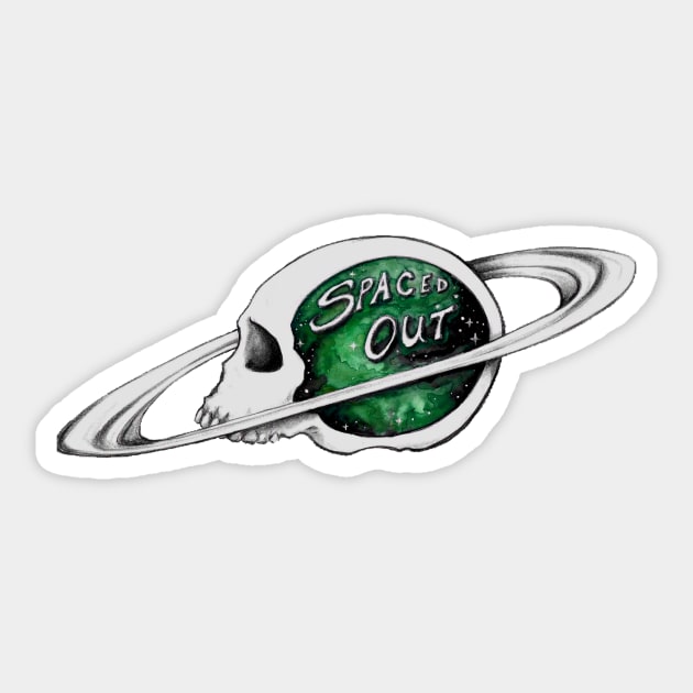 Spaced Out- Green - Space - Sticker | TeePublic