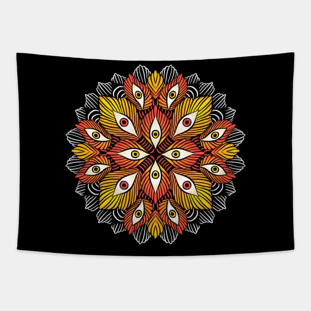 Trippy weird eyes flower psychedelic art - Psychedelic - Tapestry ...