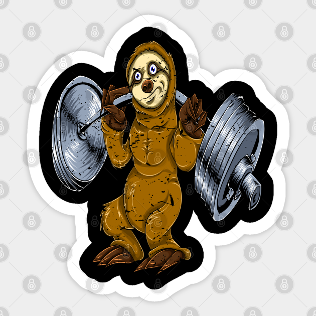 Sloth Squat Workout - Workout - Sticker | TeePublic