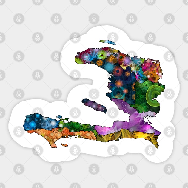 Spirograph Patterned Haiti Departments Map - Haiti - Sticker | TeePublic