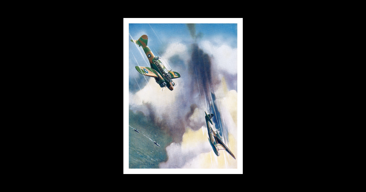 An Avro Anson of the Coastal Command destroys a Dornier - Vintage ...