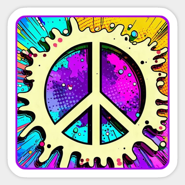Peace Color Splash - Peace Sign - Sticker | TeePublic