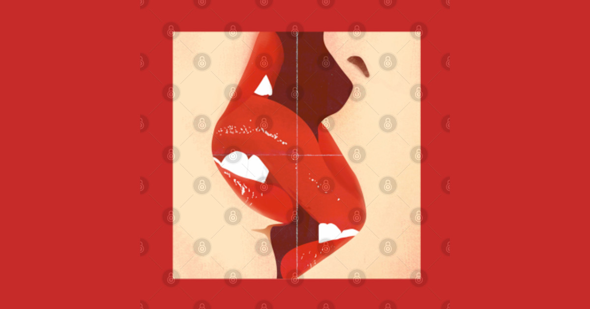 Adult Humor Kissing Lips Lesbian Couple Kiss - Kissing Lips - T-Shirt ...