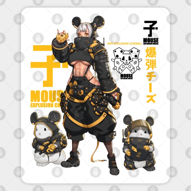 Mouse Explosion Cheese - Anime - Sticker | TeePublic