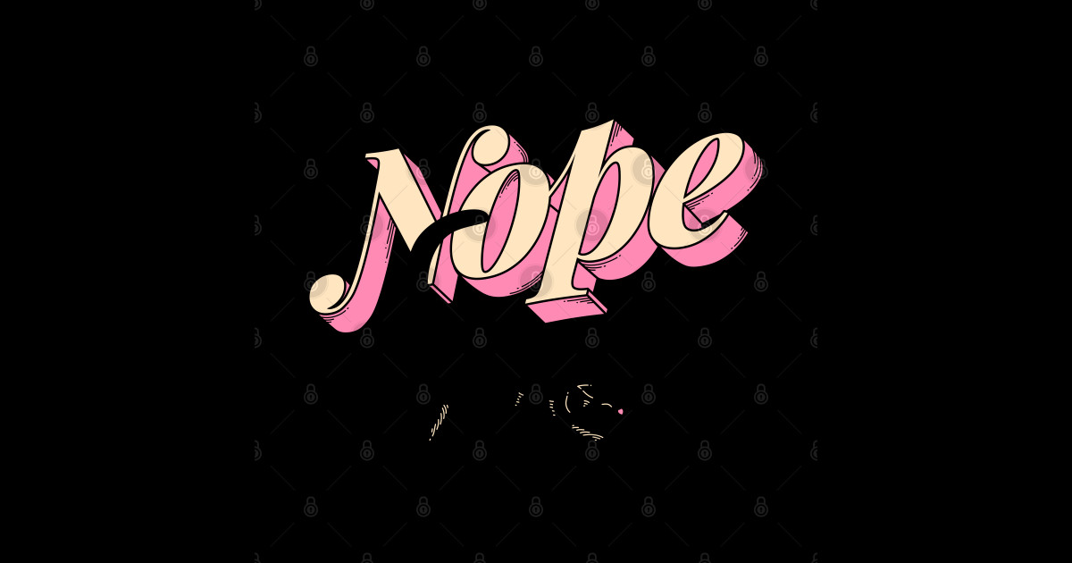 Monday Nope Black Cat in beige - Black Cat Lover - Posters and Art ...