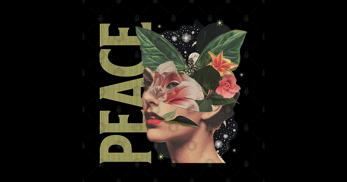 Peace Collage Art - Collage Art - Sticker | TeePublic