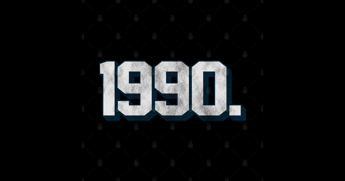 1990 // Vintage Retro Logo Style - 1990 - Sticker | TeePublic