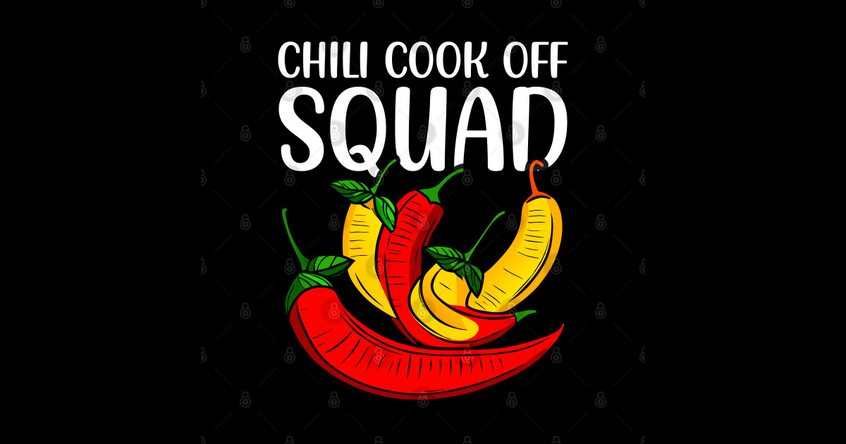 Funny Chili Cook Off Squad Hot Spicy Food Pepper - Funny Food - Sticker ...