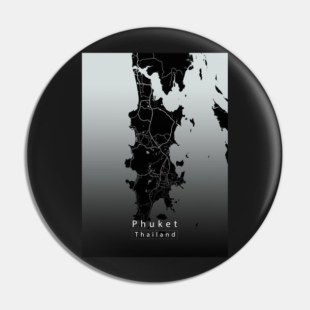 Phuket Thailand Island Map dark - Phuket - Pin | TeePublic
