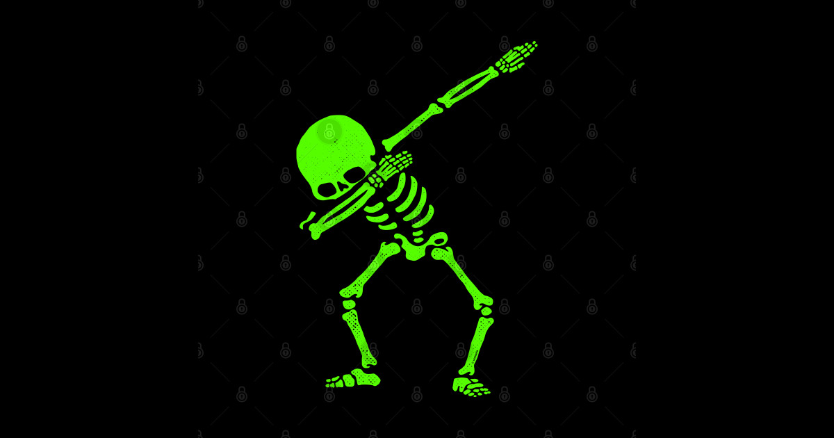 Dabbing Skeleton Green - Dabbing Skeleton - T-Shirt | TeePublic