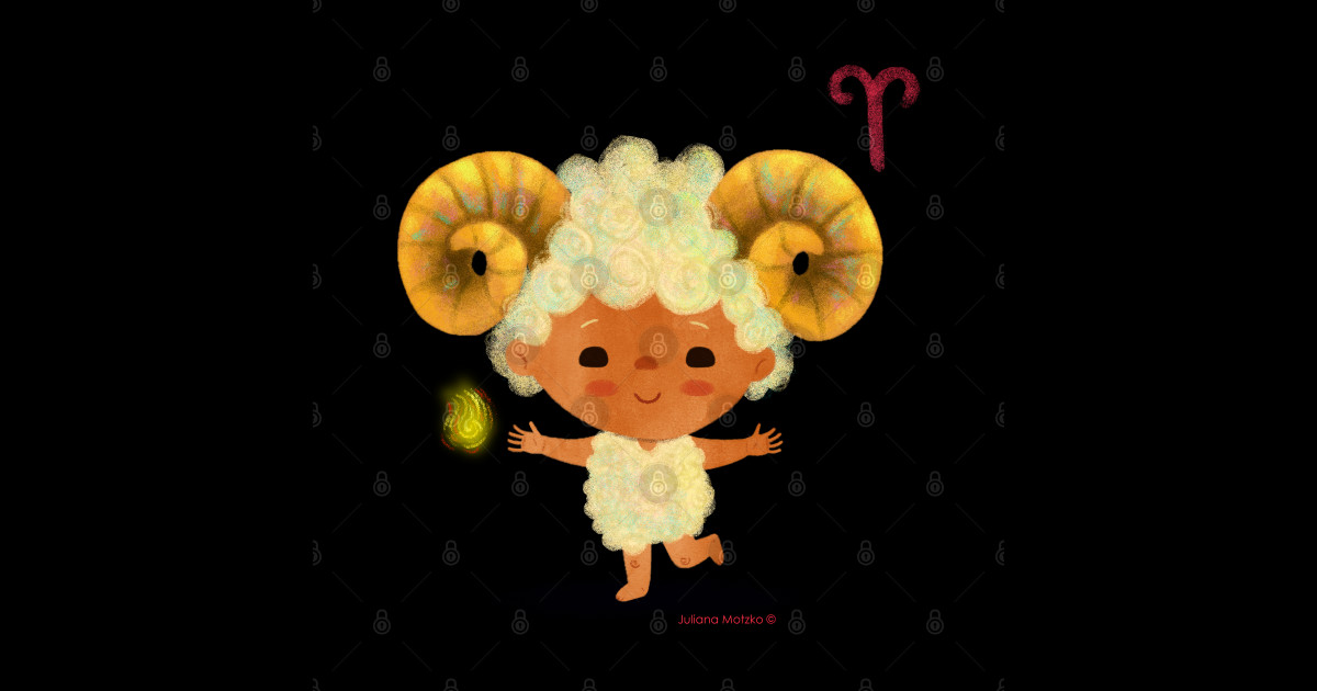 Aries Cute Zodiac Sign - Aries - Sticker | TeePublic