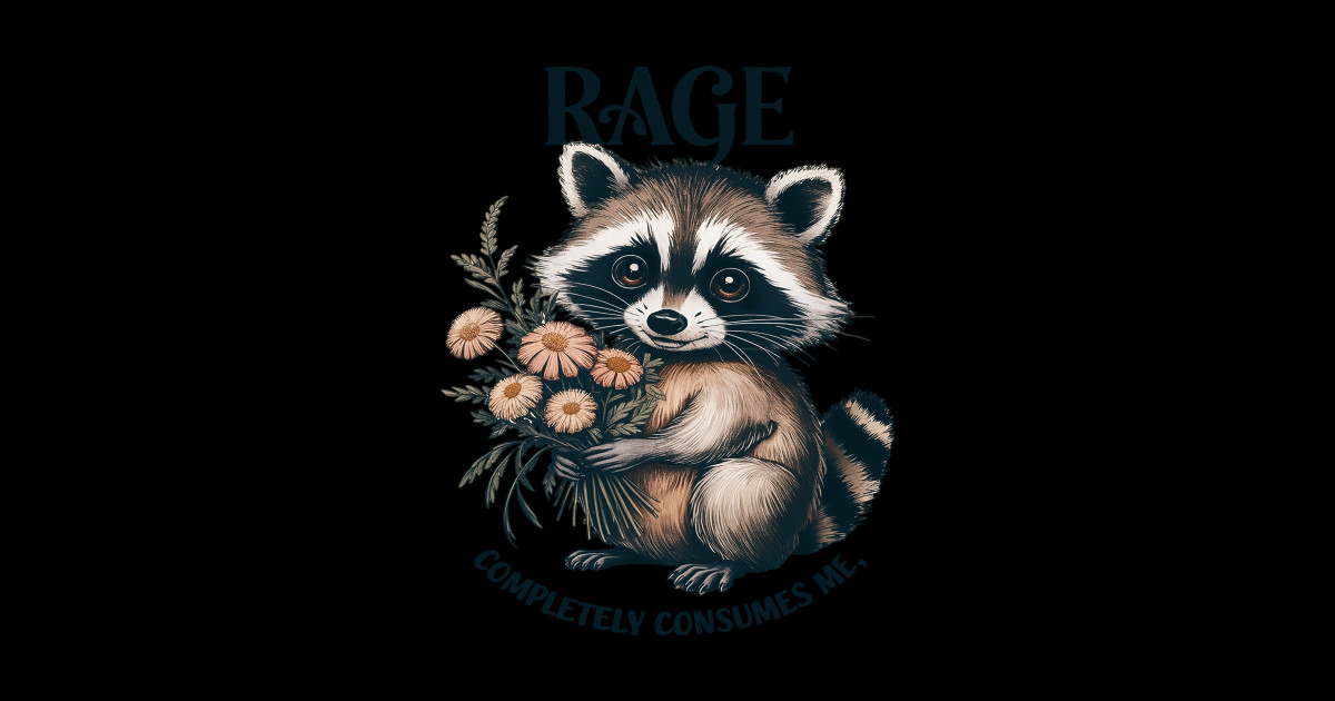 Rage Completely Consumes Me Funny Raccoon - Rage Completely Consumes Me Funny Racco - Sticker ...