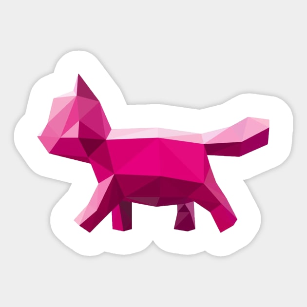 MINIMALISTIC POLYGON CAT - Cat - Sticker | TeePublic