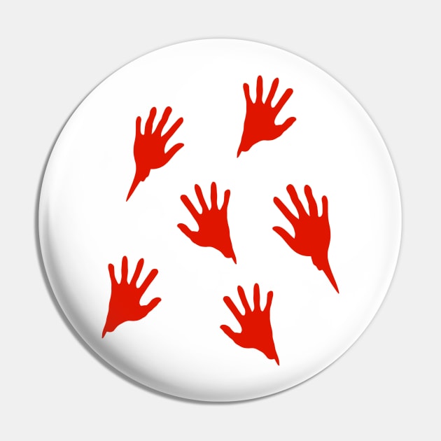 Bloody Handprints Crime Scene - Bloody Hands - Pin | TeePublic