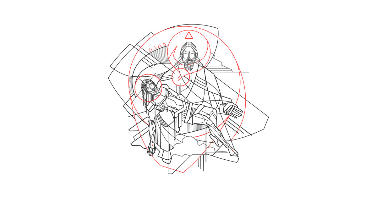 Digital Illustration of the Holy Trinity - Illustration Drawing Ink ...