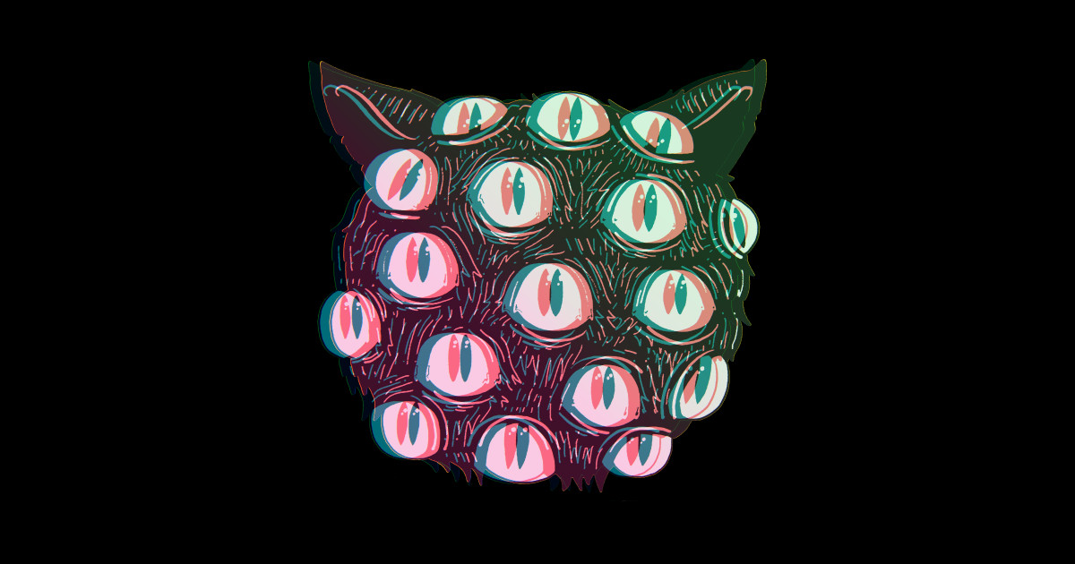 Alien Monster Cat - Monster - Sticker | TeePublic