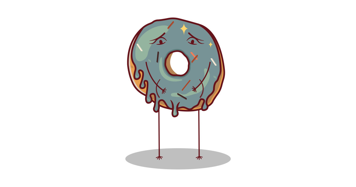 Cute Character - Sad Donuts - Food Illustration - T-Shirt | TeePublic