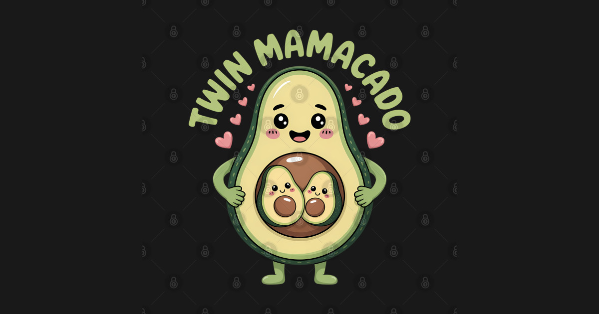 Twin Mamacado Cute Avocado Fruit Pregnancy Pregnant - Twin Mamacado ...
