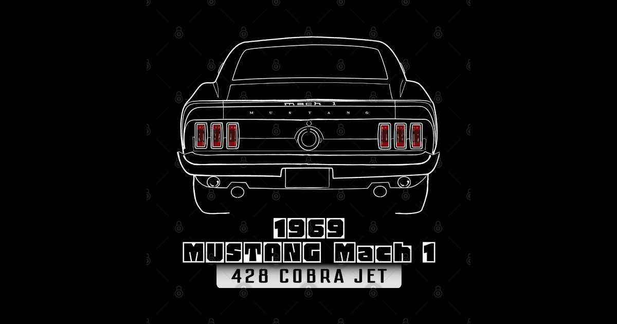 1969 Mustang Mach 1 Rear End - Mustang - Posters and Art Prints | TeePublic