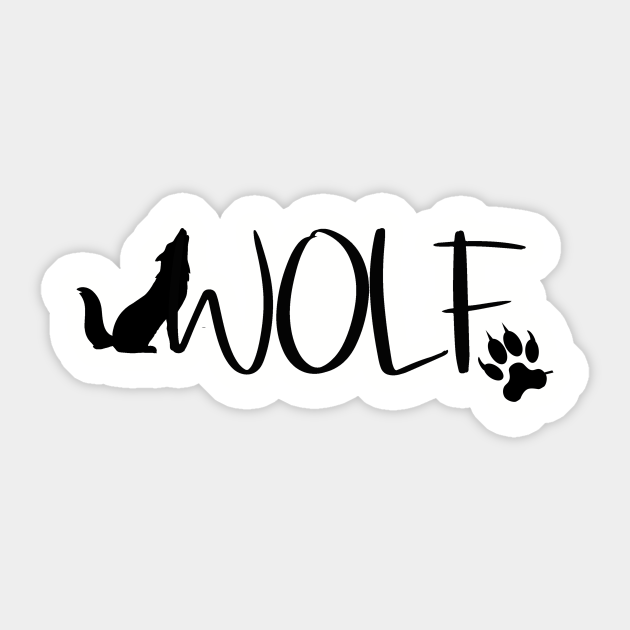 Wolf Text Art - Wolf Word Text Graphic Art - Sticker | TeePublic