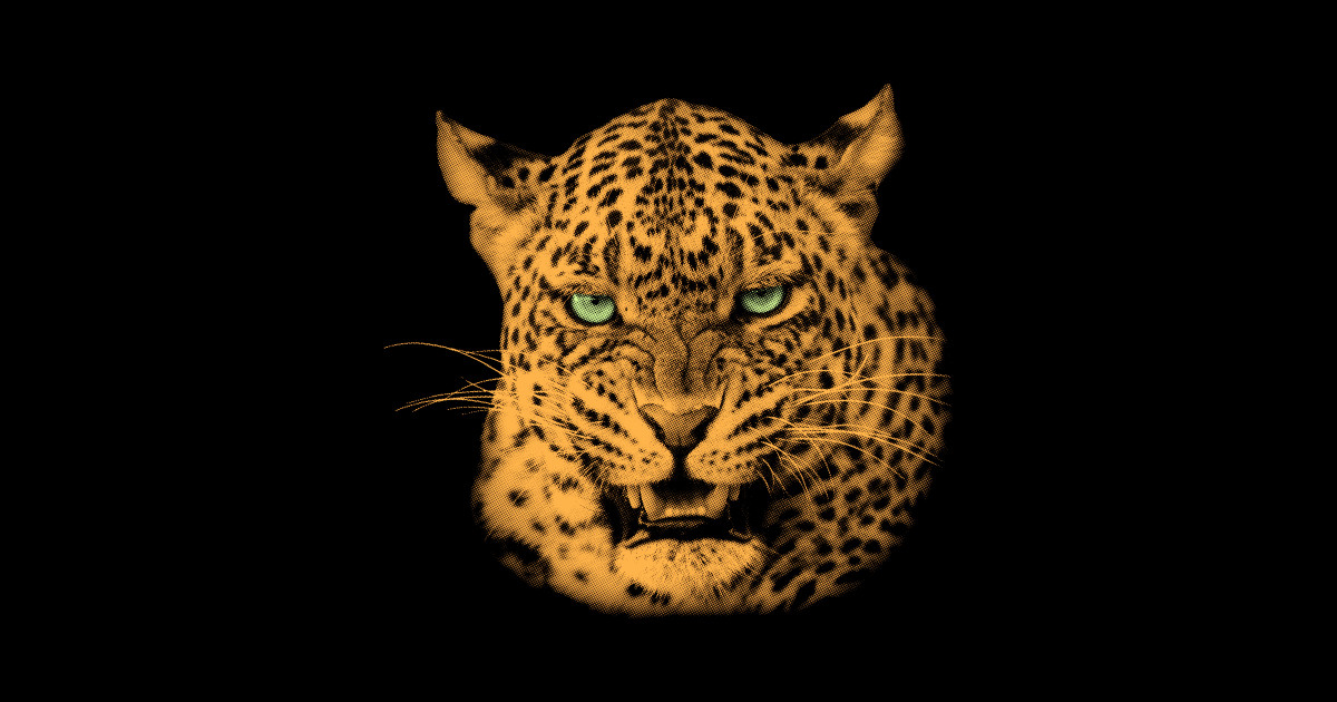 Scary Snarling Leopard with Green Eyes - Leopard - Sticker | TeePublic