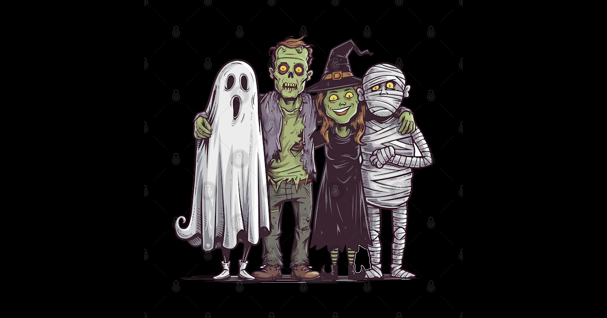 Halloween Group Photo - Halloween - Sticker | TeePublic