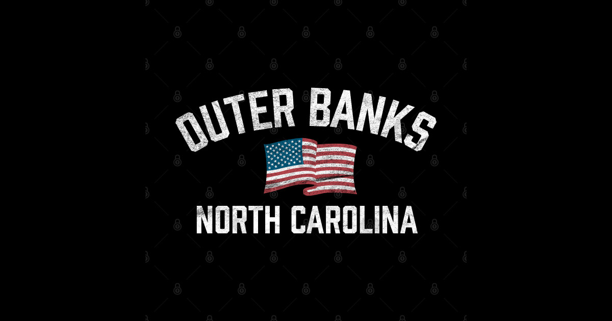 Outer Banks OBX - North Carolina - American Flag - Outer Banks ...