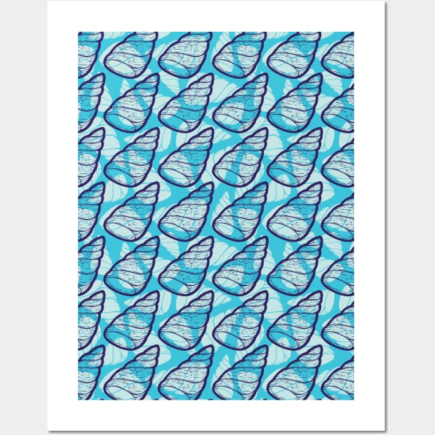 Beautiful Line Art Seashells Seamless Surface Pattern Design - Shells ...
