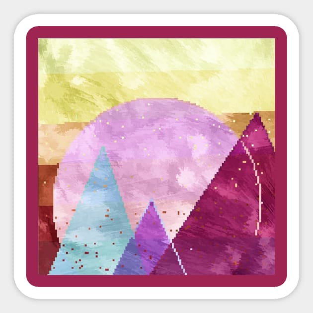 sunrise with mountains - Sunrise Art - Sticker | TeePublic