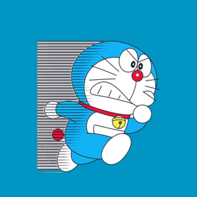 run doraemon run - Doraemon - T-Shirt | TeePublic