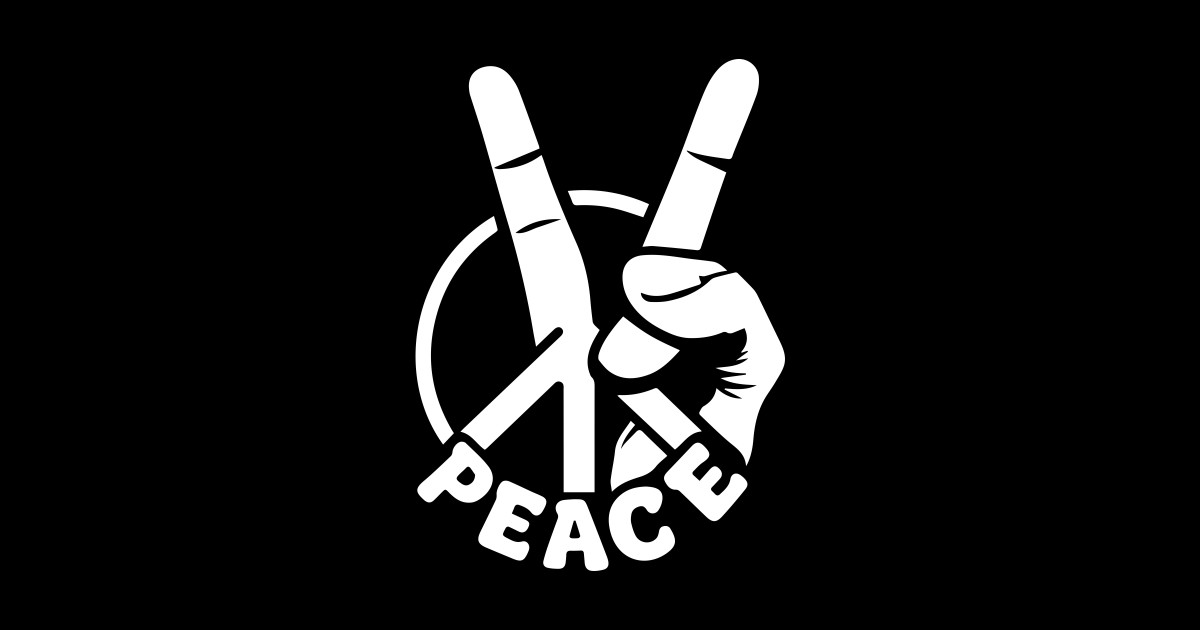 1960s Style, White Peace Sign - 1960s Style White Peace Sign - Posters ...