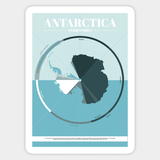 Antarctica Territory Map - Antarctica - Sticker | TeePublic