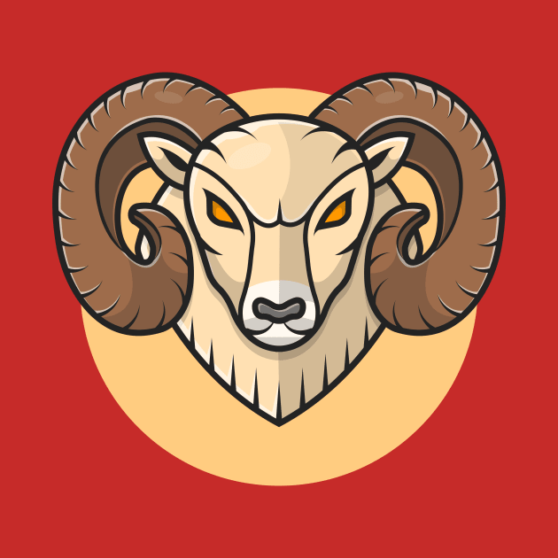 Angry Ram Mascot Cartoon Vector Icon Illustration (2) - Ram - T-Shirt ...
