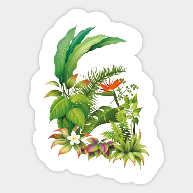 Tropical plants - Tropical Vegetation - Sticker | TeePublic